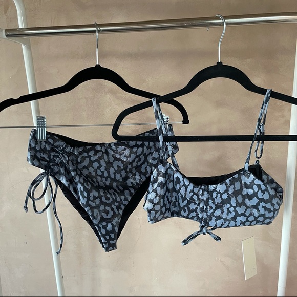 Dolls Kill | Swim | Leopard Metallic Two Piece Bikini Swimsuit Small ...